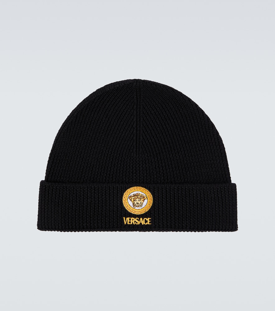 Versace Medusa Wool Beanie - Black | Editorialist
