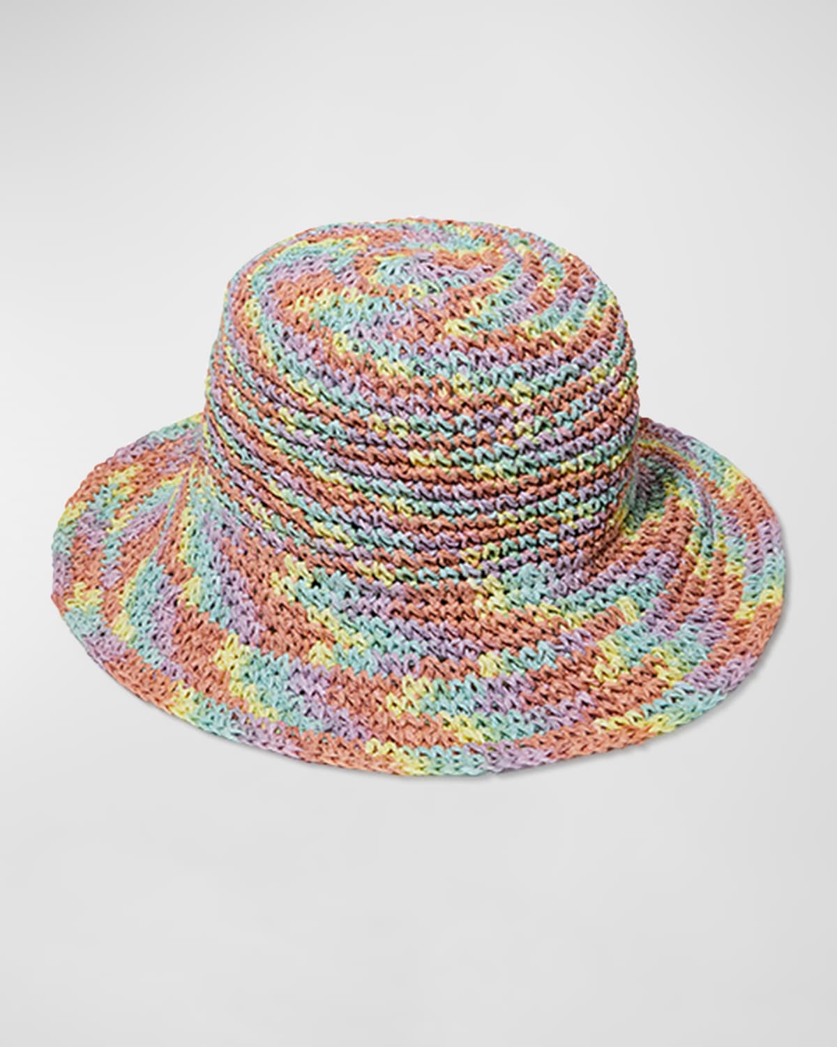 New Lele Sadoughi Raffia Rainbow Pastel Playa Bucket Hat Lele Sadoughi Raffia Stretch Band Visor Golf Beach Hat  main image 3