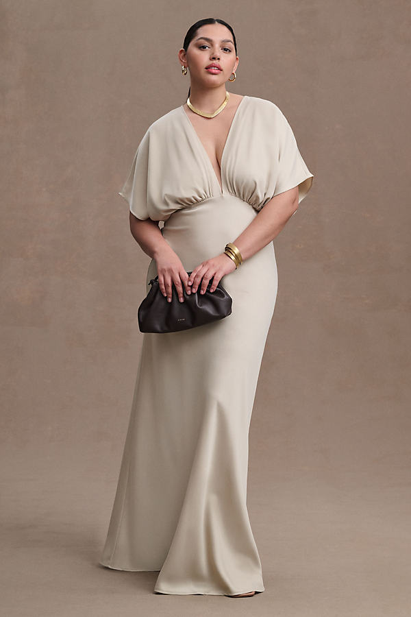 chinese dress ladies Tallulah Silk Charmeuse Gown in Alabaster 3