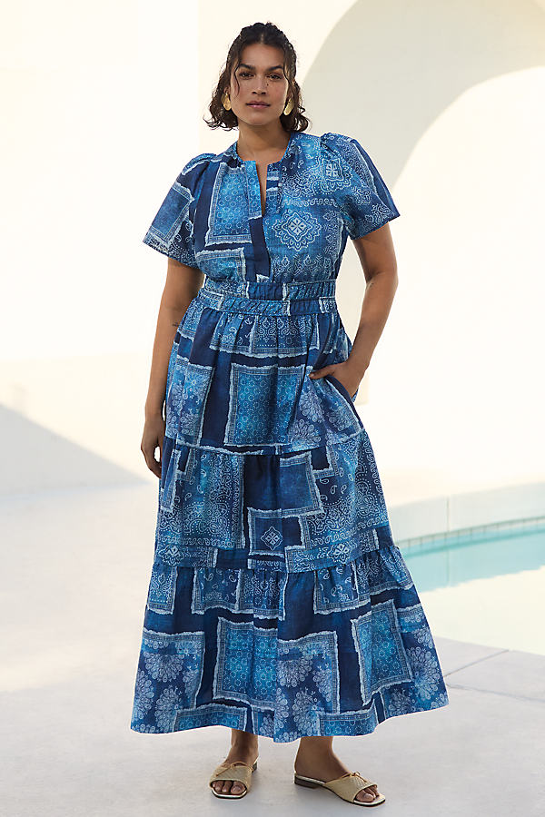 The Somerset Collection By Anthropologie The Somerset Collection Maxi Dress  - Teal Pink Floral | Editorialist