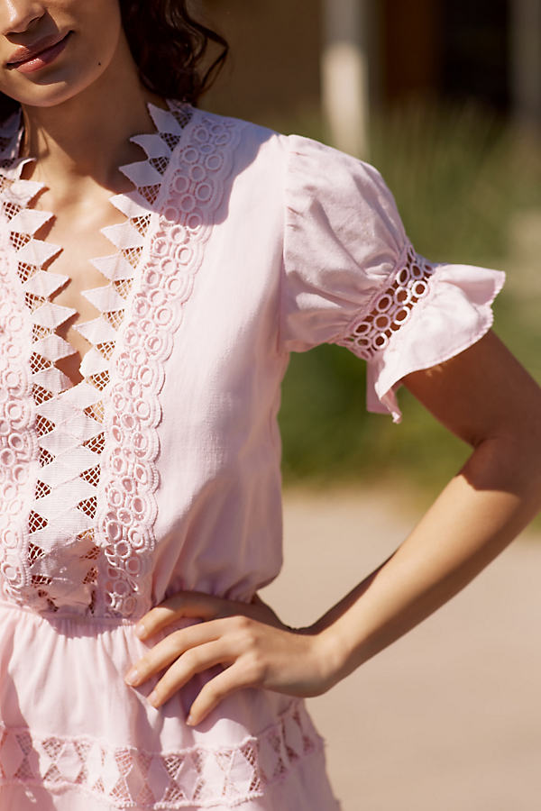 Anthropologie Peixoto Embroidered Lace Cover-Up Mi Dress - Pink Pattern | Editorialist Anthropologie Peixoto Embroidered Lace Cover-Up Mi Dress - Pink Pattern | Editorialist