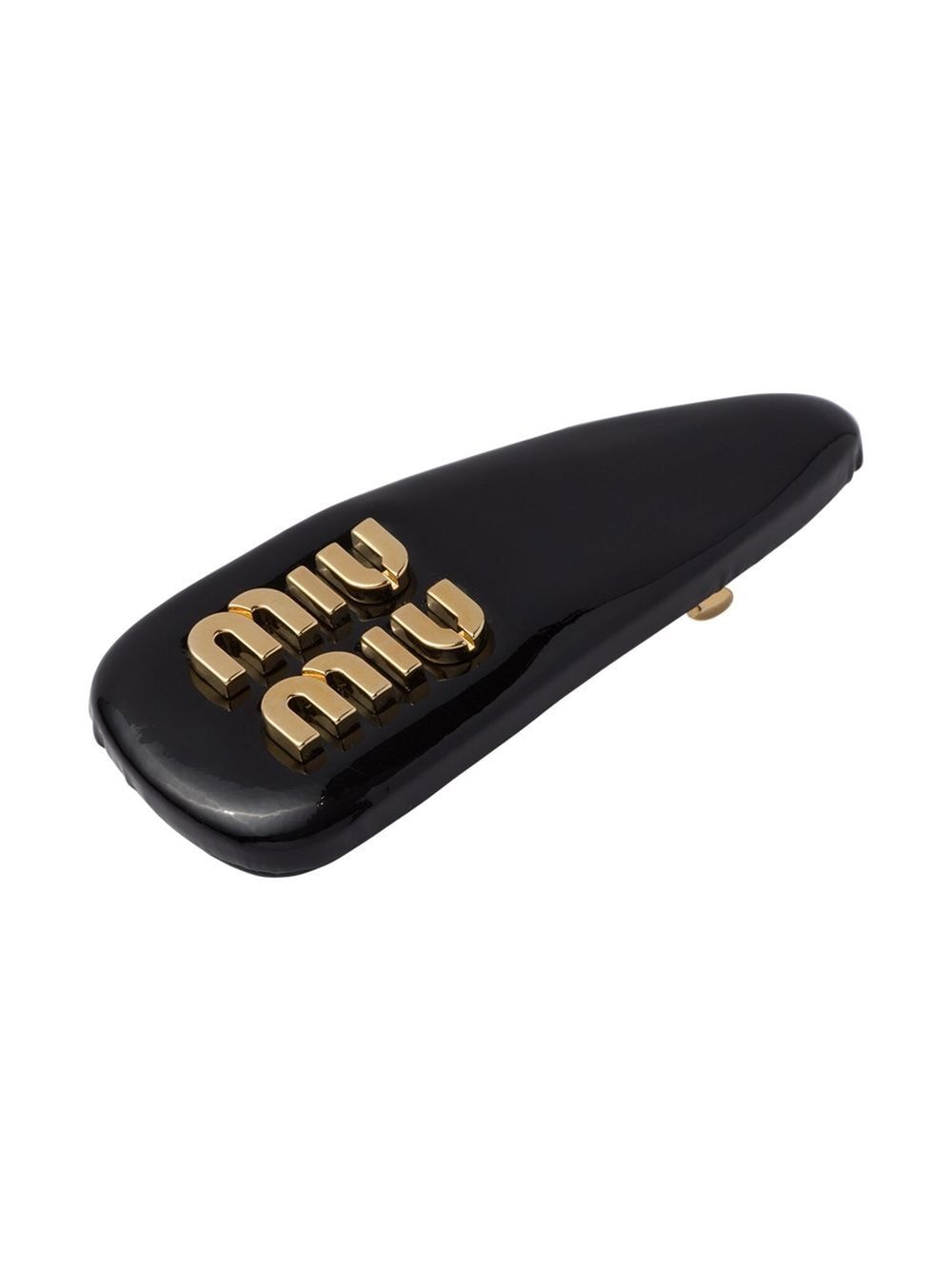 Miu Miu Patent-Leather Hair Clip - Black | Editorialist