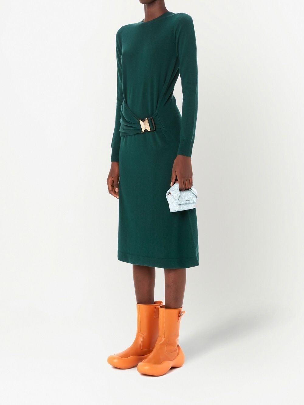JW ANDERSON JW Anderson Buckle-Waist Midi Dress