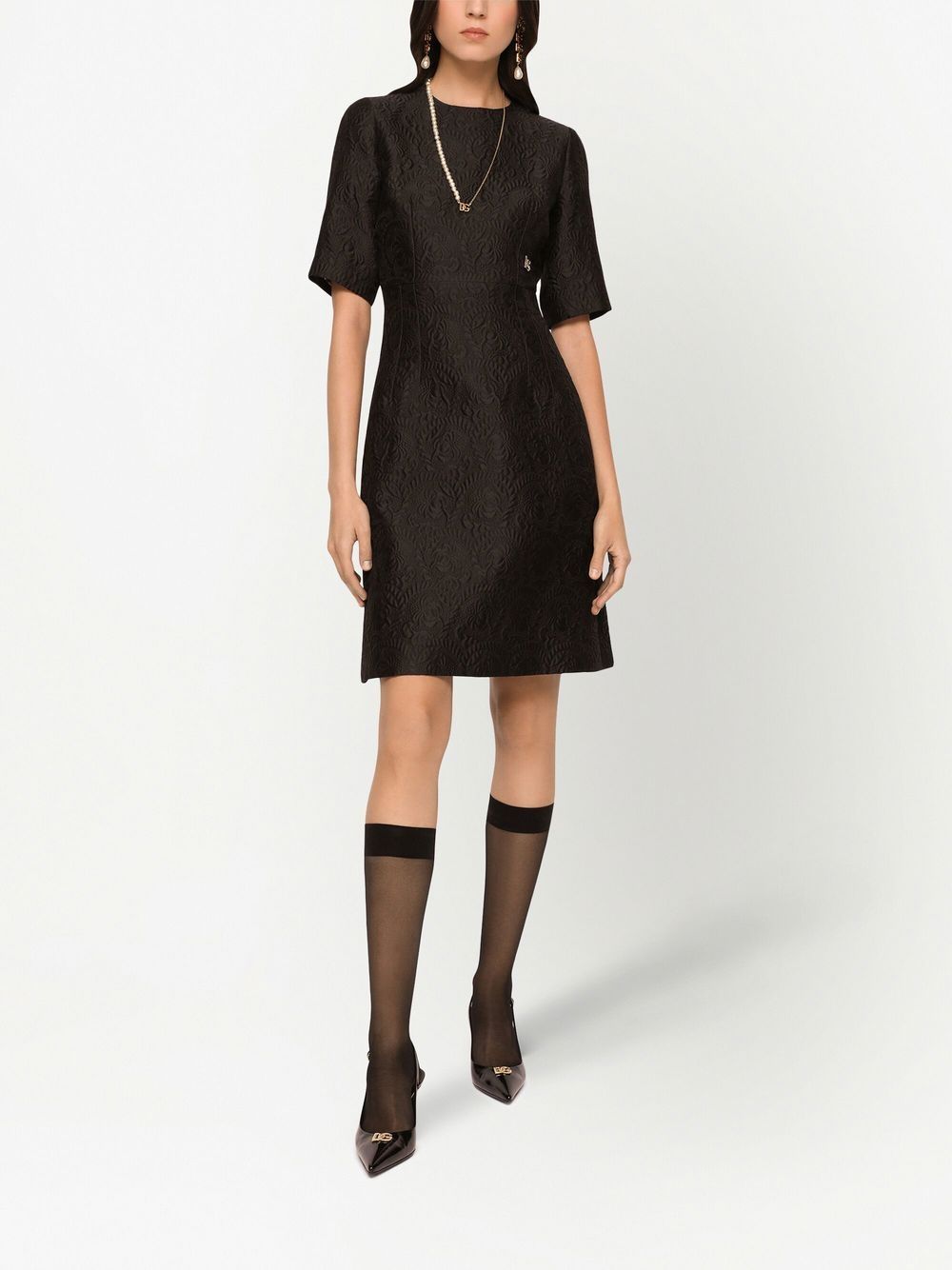 DOLCE & GABBANA Dolce & Gabbana Floral-Jacquard Midi Dress