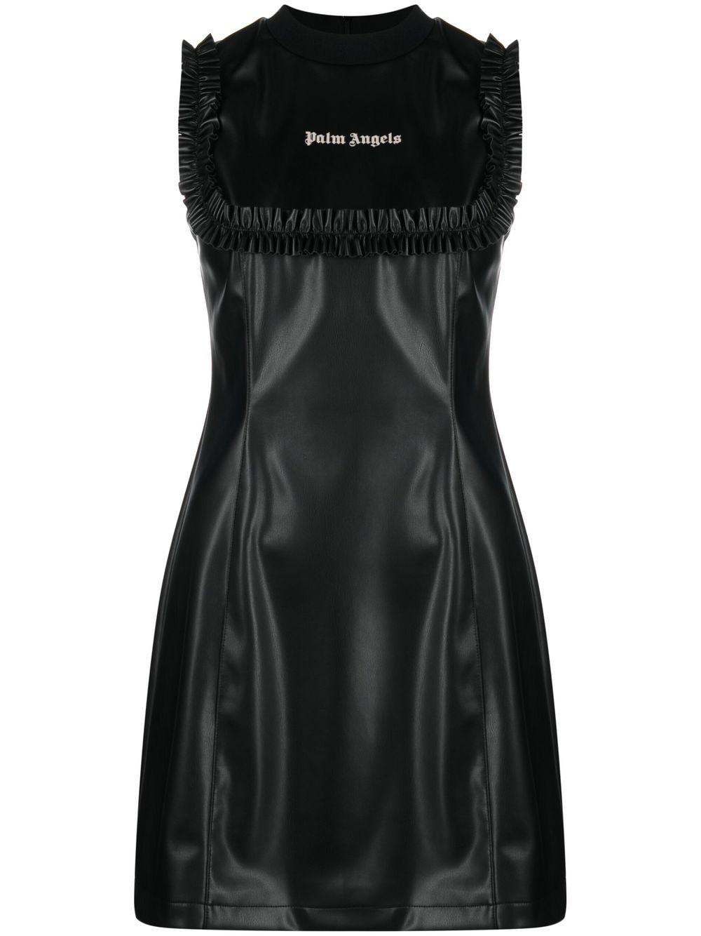 Palm Angels Faux Leather Minidress In Black - 42% Off | Editorialist Palm Angels Faux Leather Minidress In Black - 42% Off | Editorialist