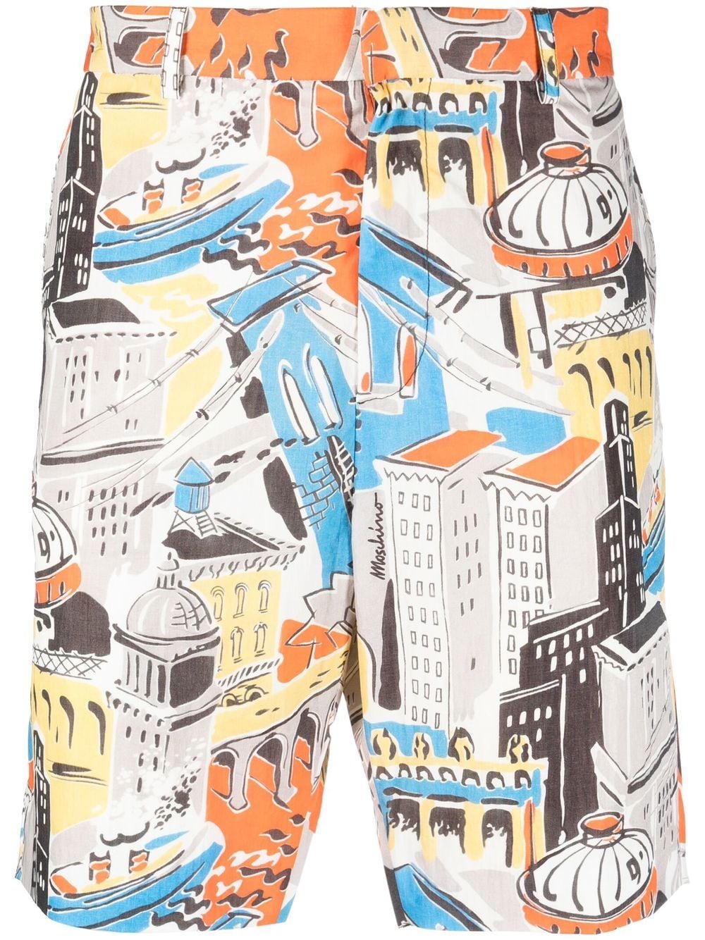 MOSCHINO Moschino Abstract Print Cotton-Blend Shorts