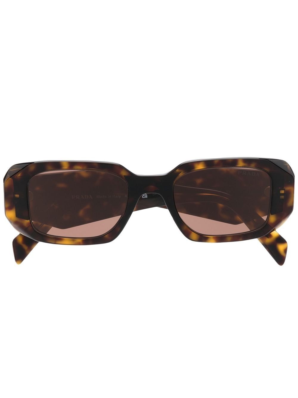 Prada Tortoiseshell-Effect Square-Frame Sunglasses In Brown  display picture 1