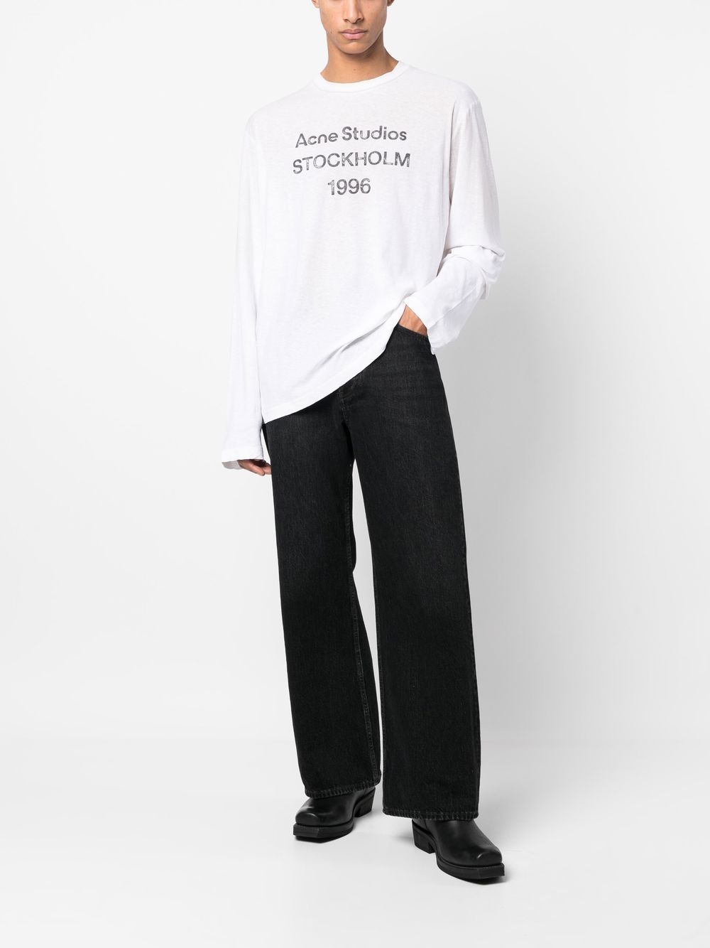 Acne Studios Logo Stockholm 1996-Print T-Shirt - White | Editorialist