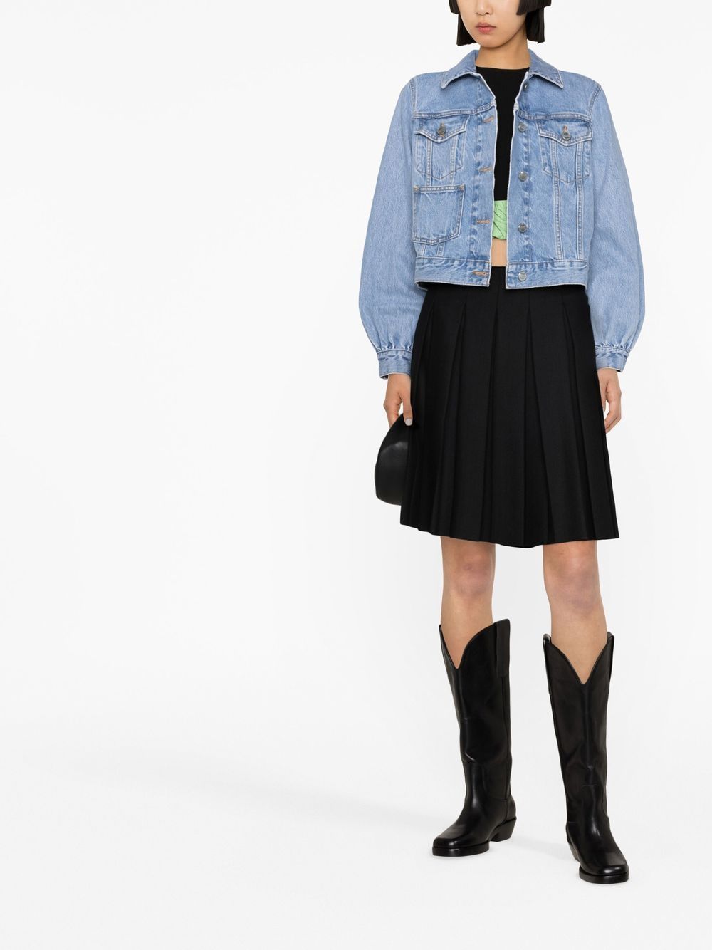 GANNI GANNI Puff-Sleeve Denim Jacket