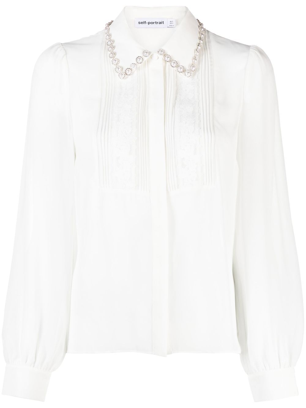 SELF-PORTRAIT Self-Portrait Pearl-Embellished Blouse