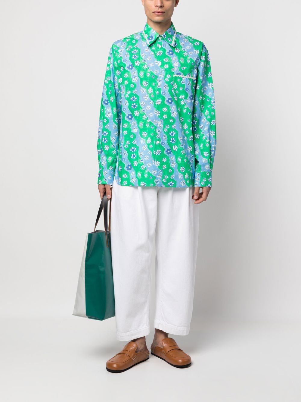 MARNI cotton floral-print shirt