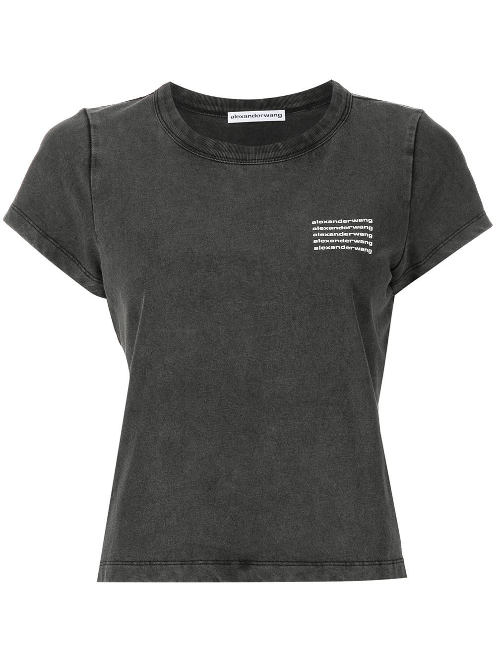 Alexander Wang Acid Wash Logo T-Shirt - Grey | Editorialist