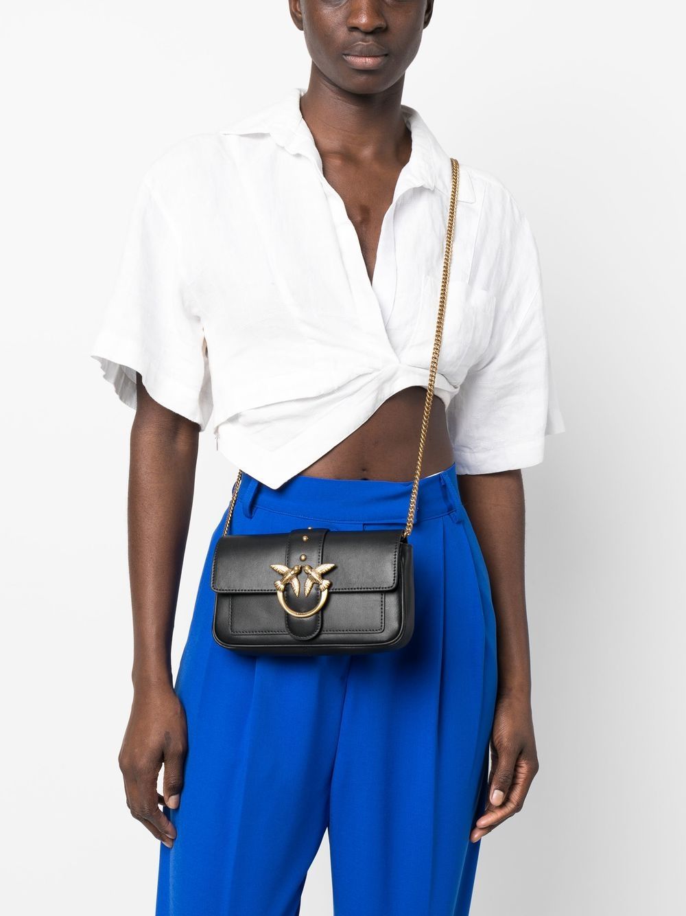 PINKO PINKO Love One Pocket Leather Crossbody Bag