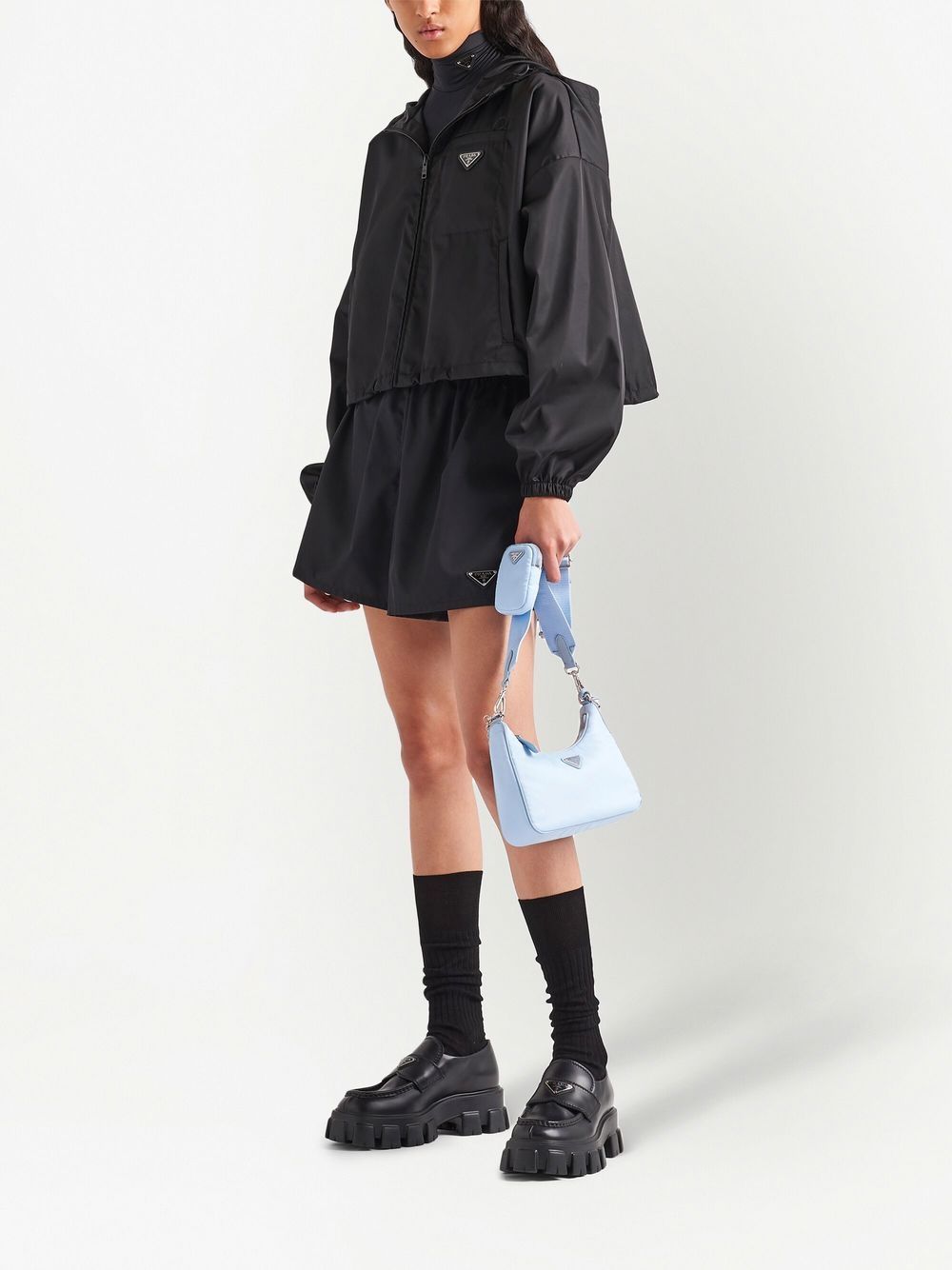 PRADA Prada Re-Nylon Cropped Hooded Jacket
