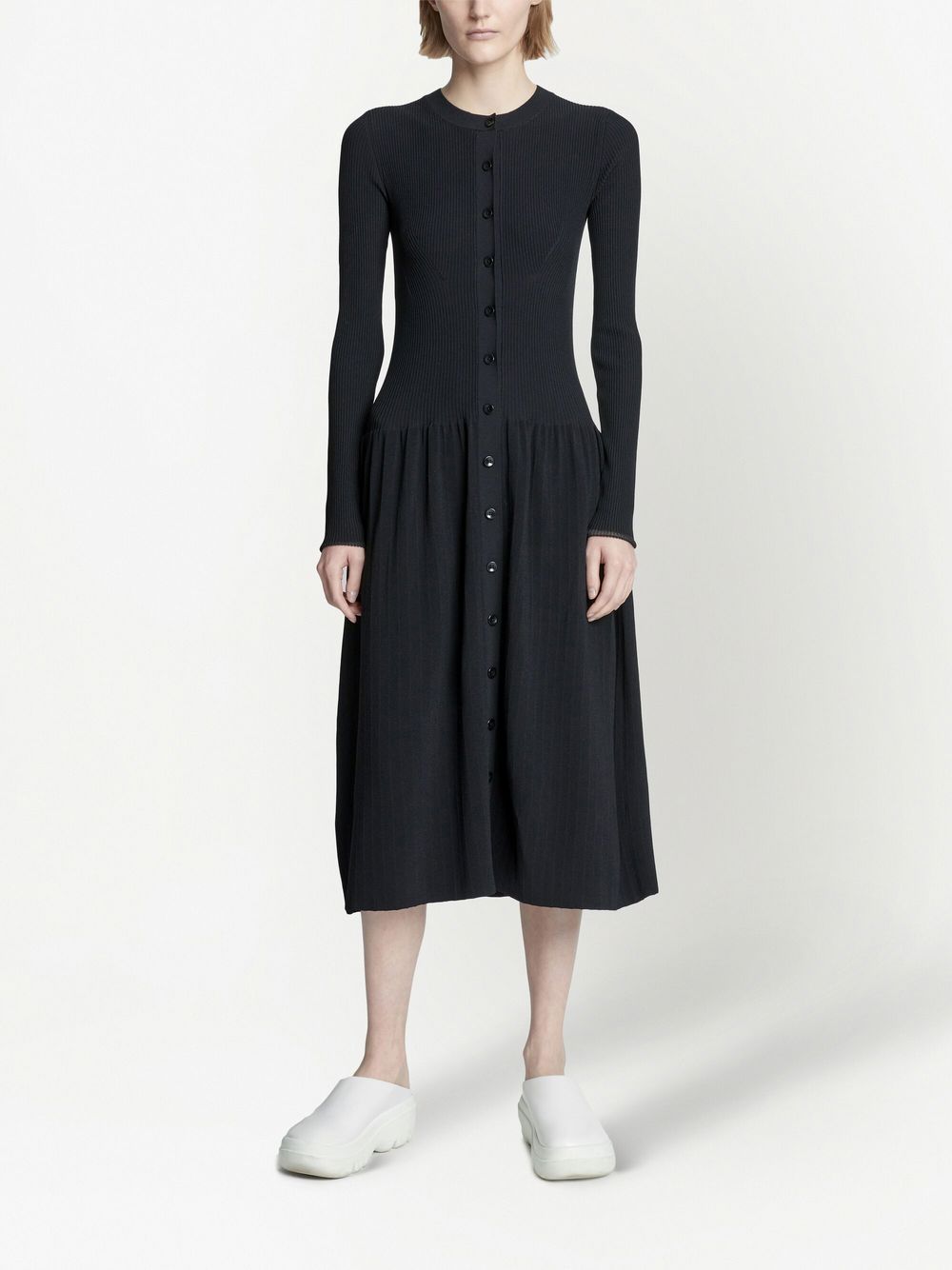 PROENZA SCHOULER WHITE LABEL Proenza Schouler White Label ribbed-knit button-fastening dress