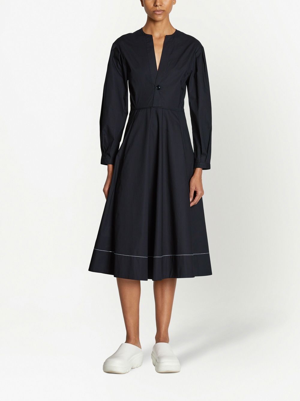 PROENZA SCHOULER WHITE LABEL Proenza Schouler White Label V-Neck Poplin Midi Dress