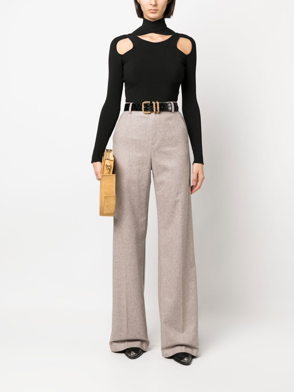 ANDAMANE Tailored Wide-Leg Trousers