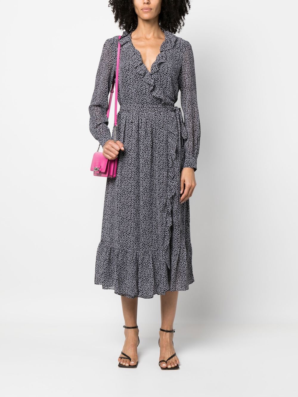 MICHAEL KORS Ruffle-Trim Belted Dress