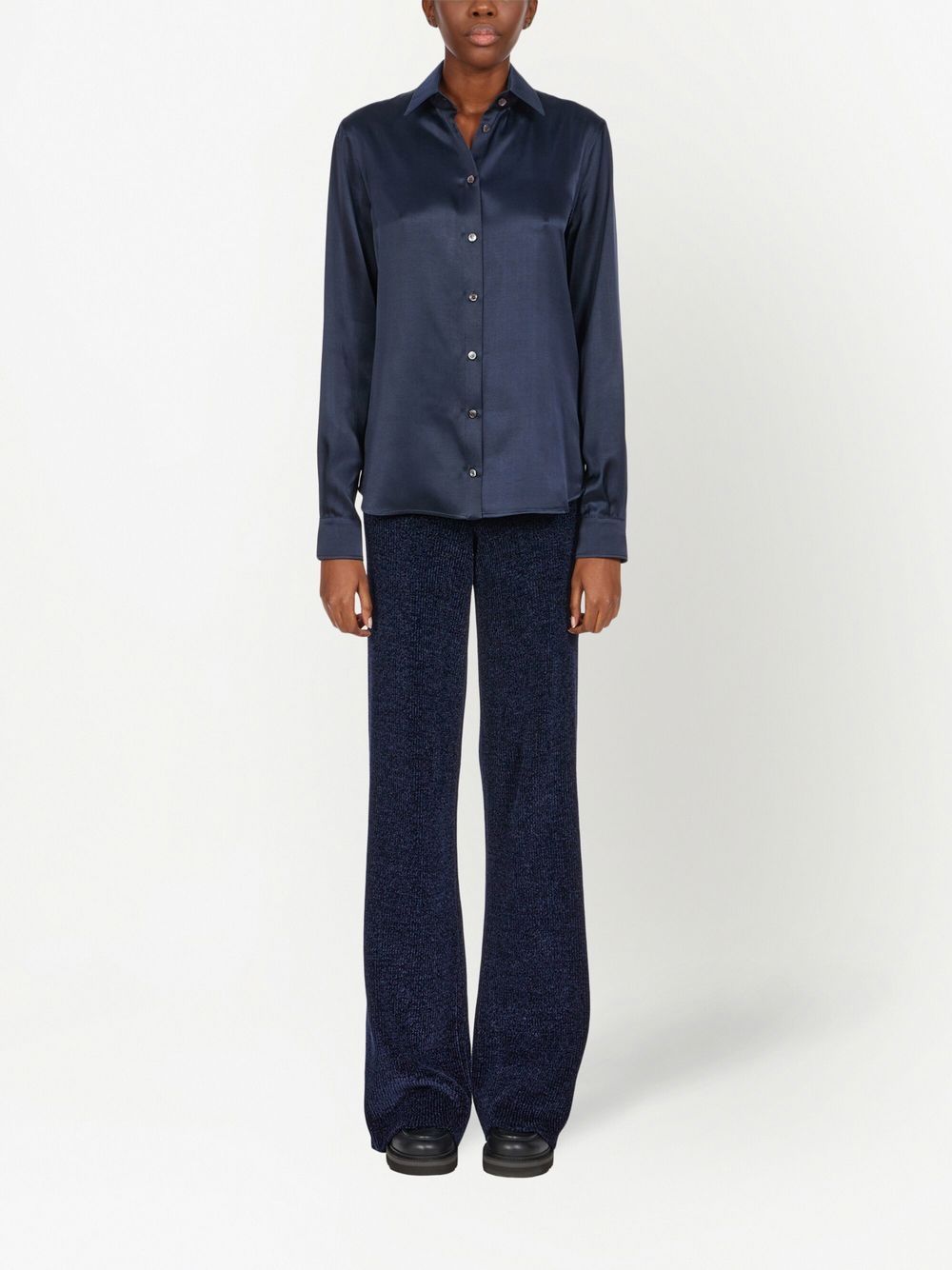 SALVATORE FERRAGAMO Satin Button-Up Shirt
