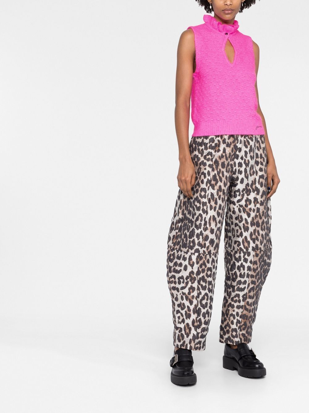 GANNI Cut-Out Detail Knitted Top