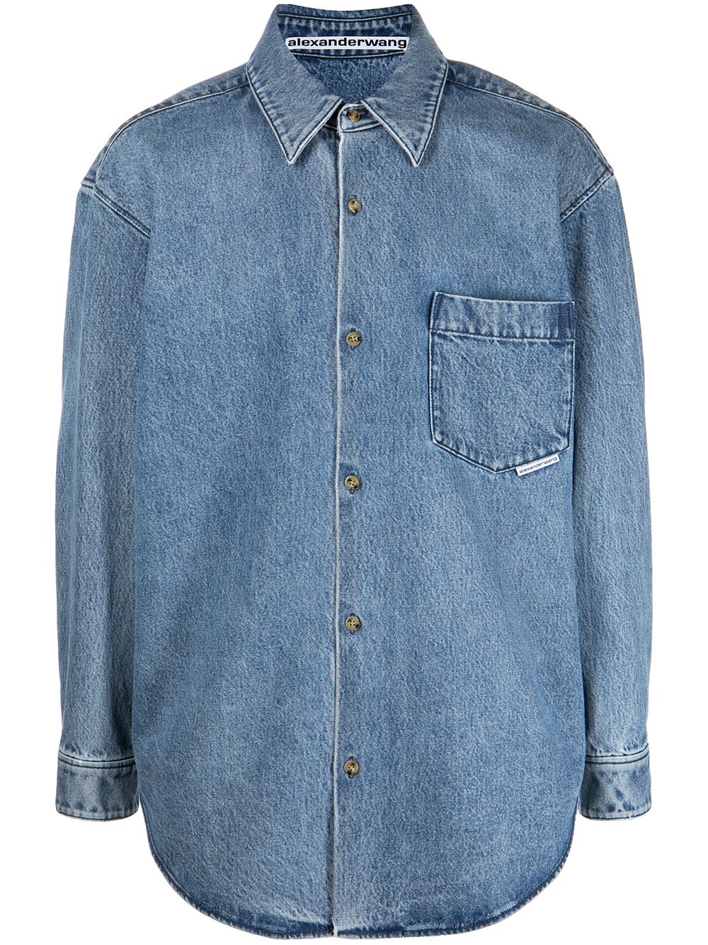 Alexander Wang Oversized Denim Shirt Jacket In Blue - 57% Off 