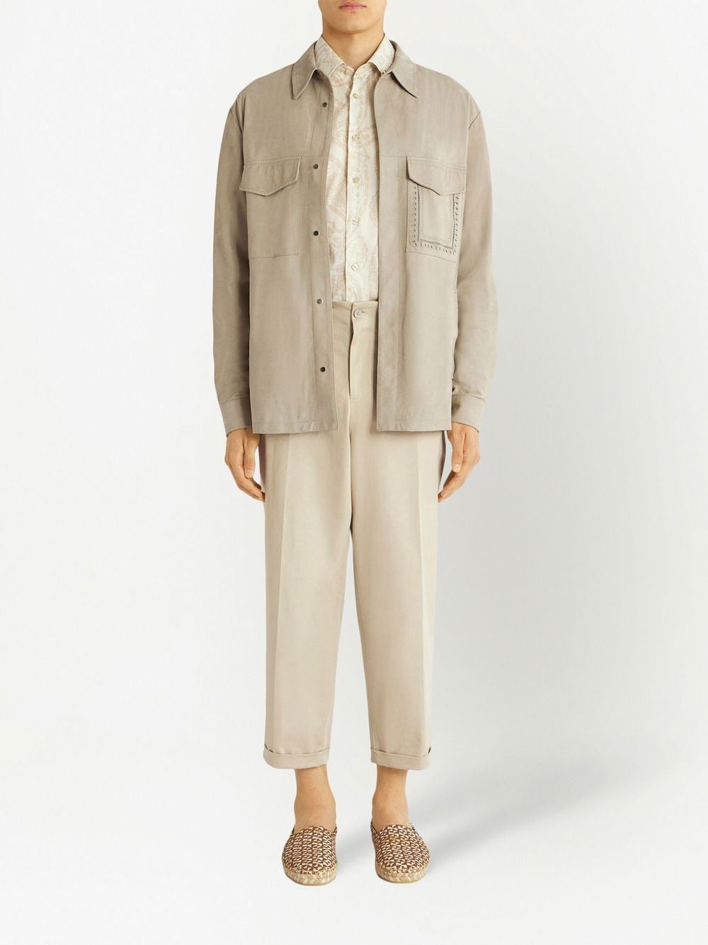 ETRO suede safari shirt jacket