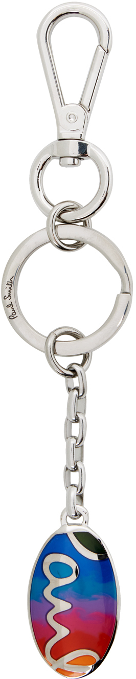 Paul Smith Multicolor Oval Keyring In Multicolour 69% Off