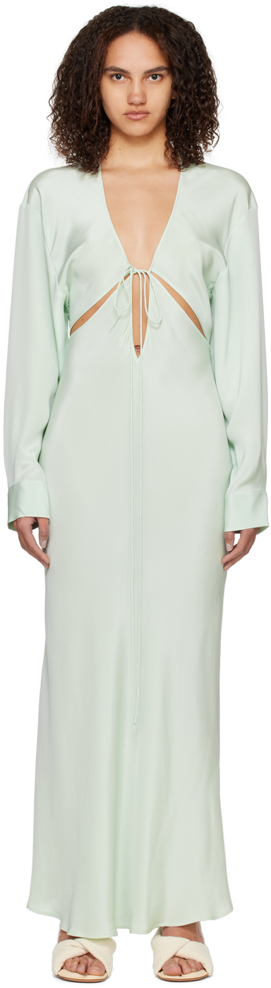 christopher esber triquetra dress blue Maxi In Mint - 51% Off yielding a global reputation RSH-08.19.26 Shop Black V Neck Color:Red White & Blue Striped Seersucker