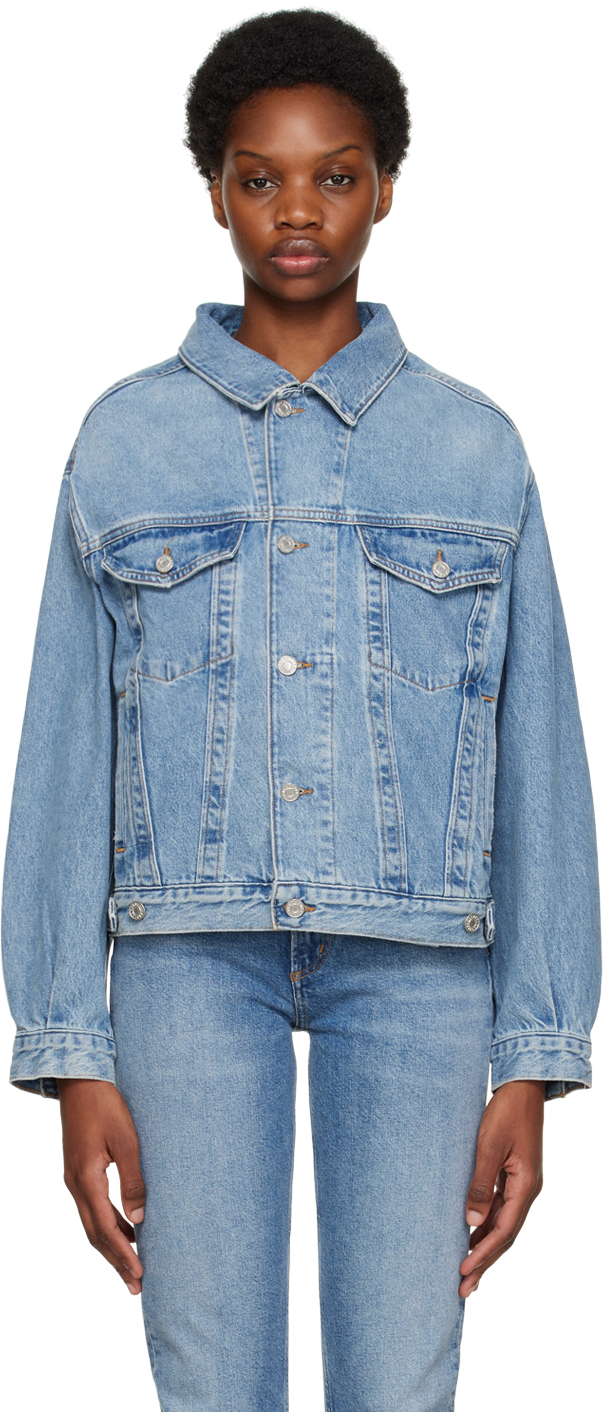 Agolde Blue Charli Oversized Denim Jacket In Debate 37% Off