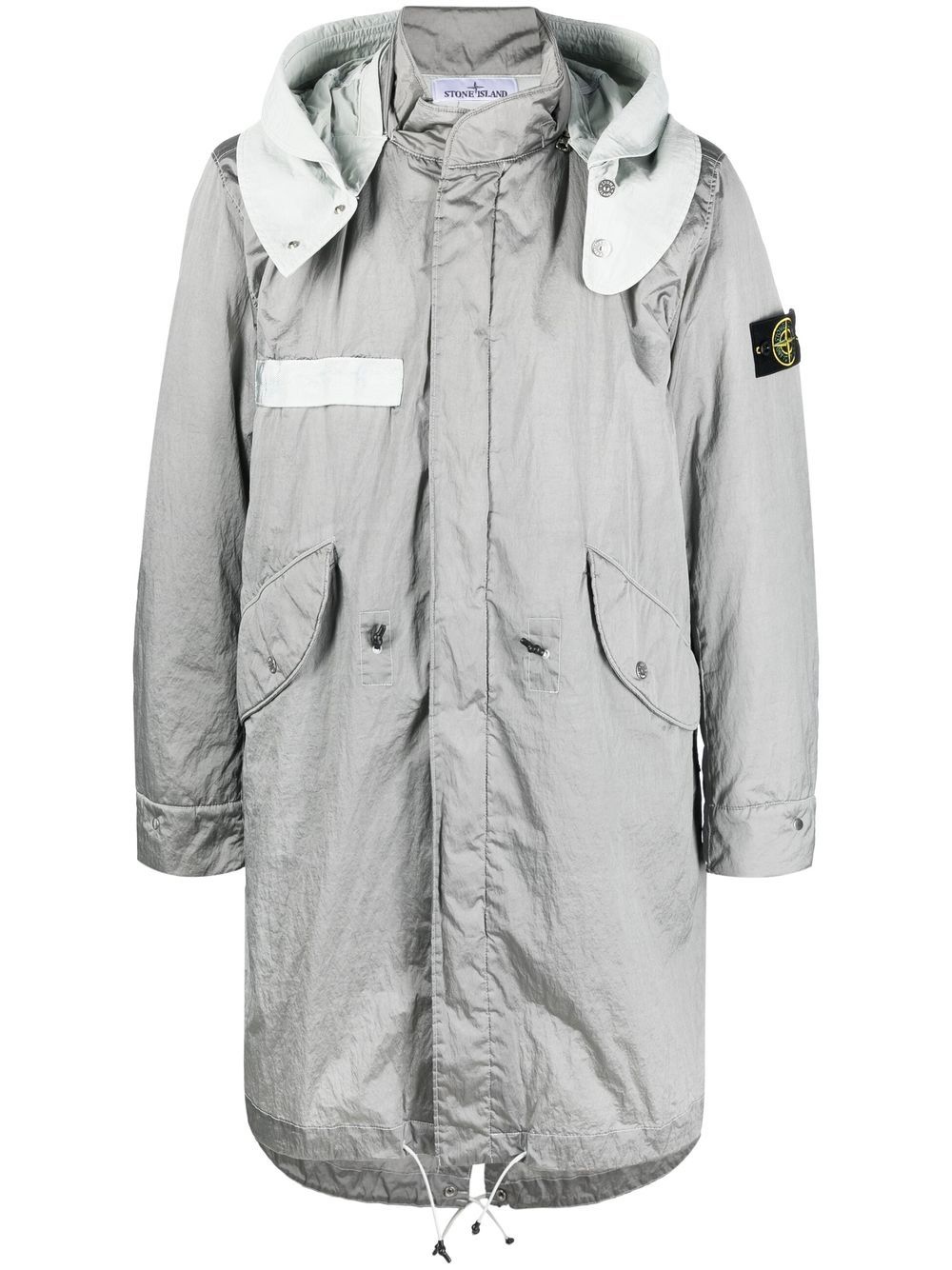 Stone Island Zip-Up Parka Jacket In Grey 30% Off Editorialist