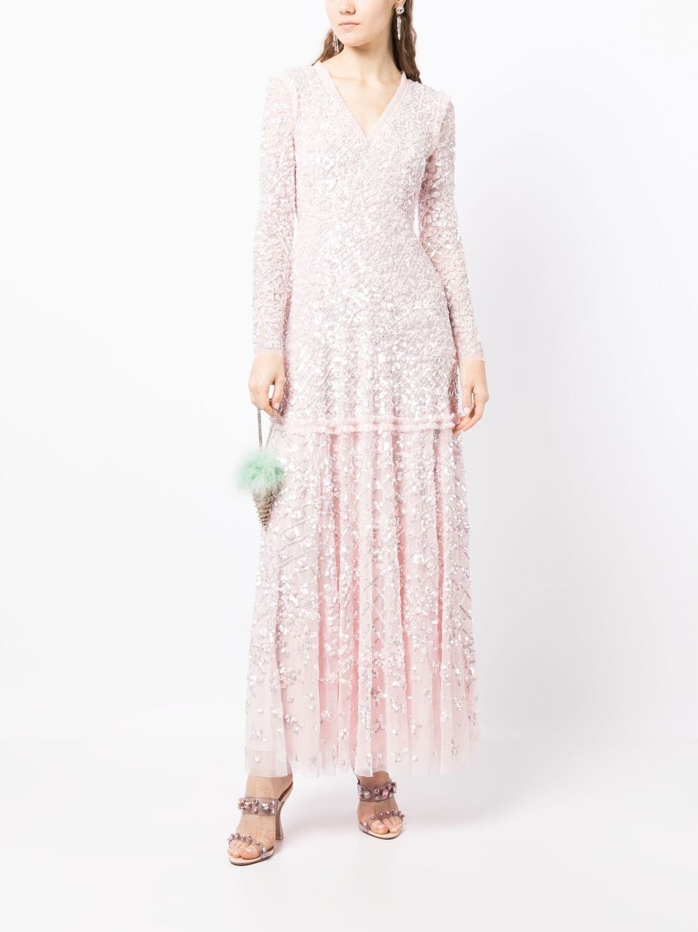 NEEDLE & THREAD Sequin-Embellished Long Dress