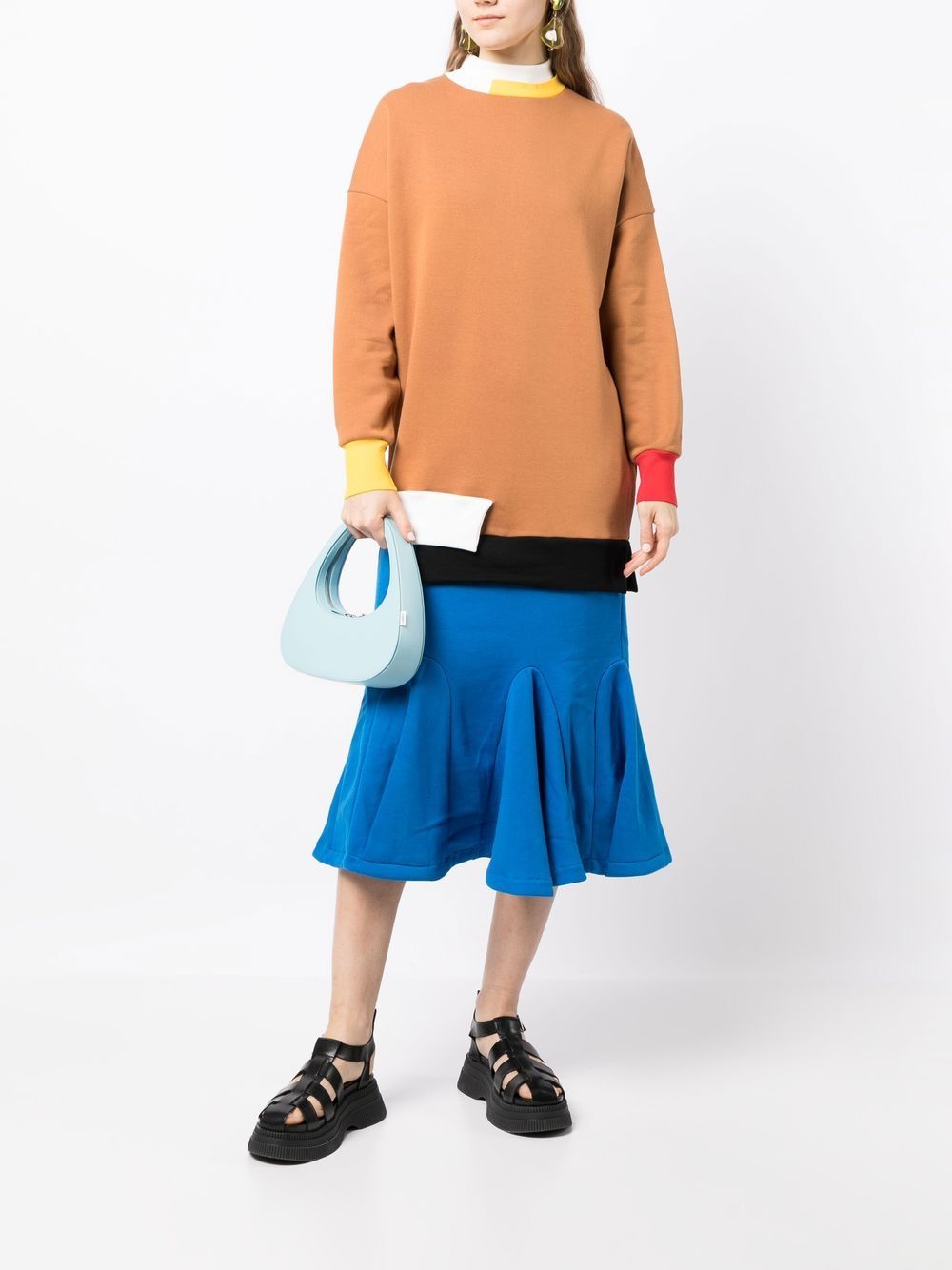 Enfold Colour-Block Jersey-Knit Dress In Brown - 43% Off  display picture 1
