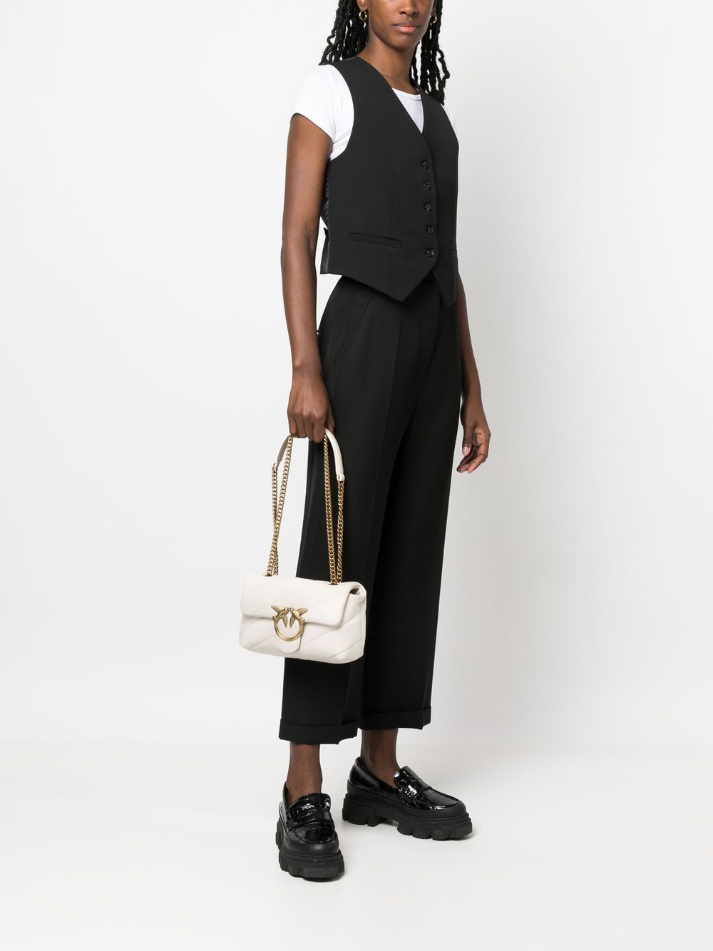 PINKO PINKO Small Quilted Leather Shoulder Bag