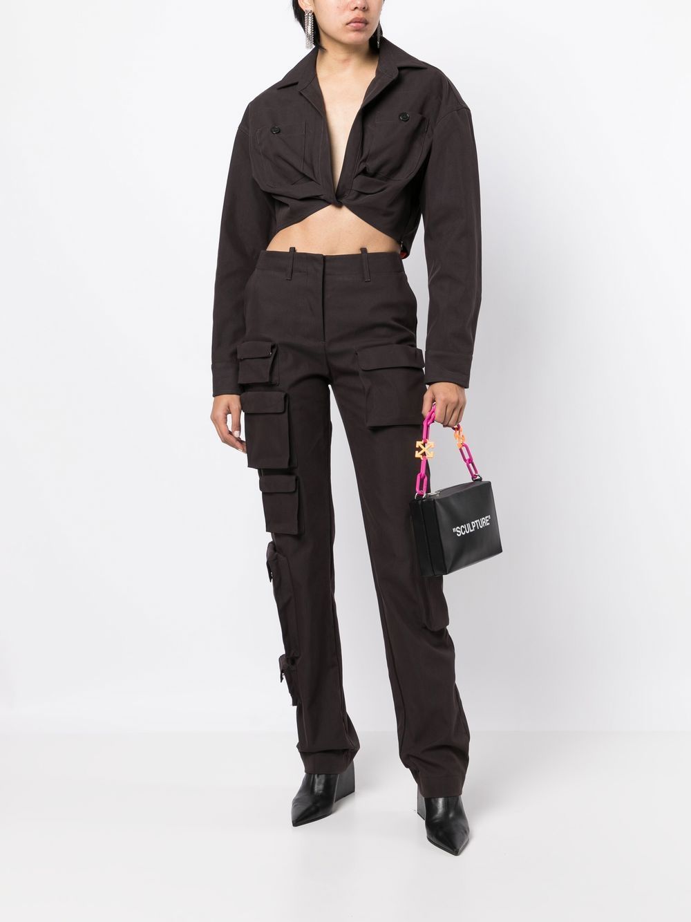 OFF-WHITE Off-White Twisted Cropped Shirt