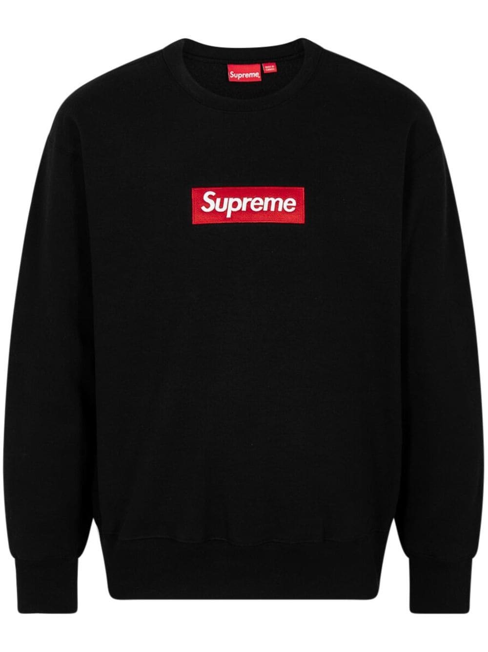Supreme Flocked Logo Sweater - Black | Editorialist Supreme Flocked Logo Sweater - Black | Editorialist