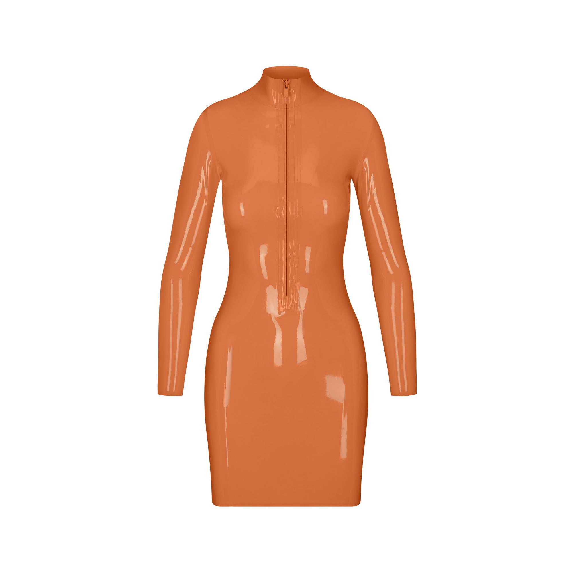 Skims Latex Long Sleeve Dress - Cement | Editorialist