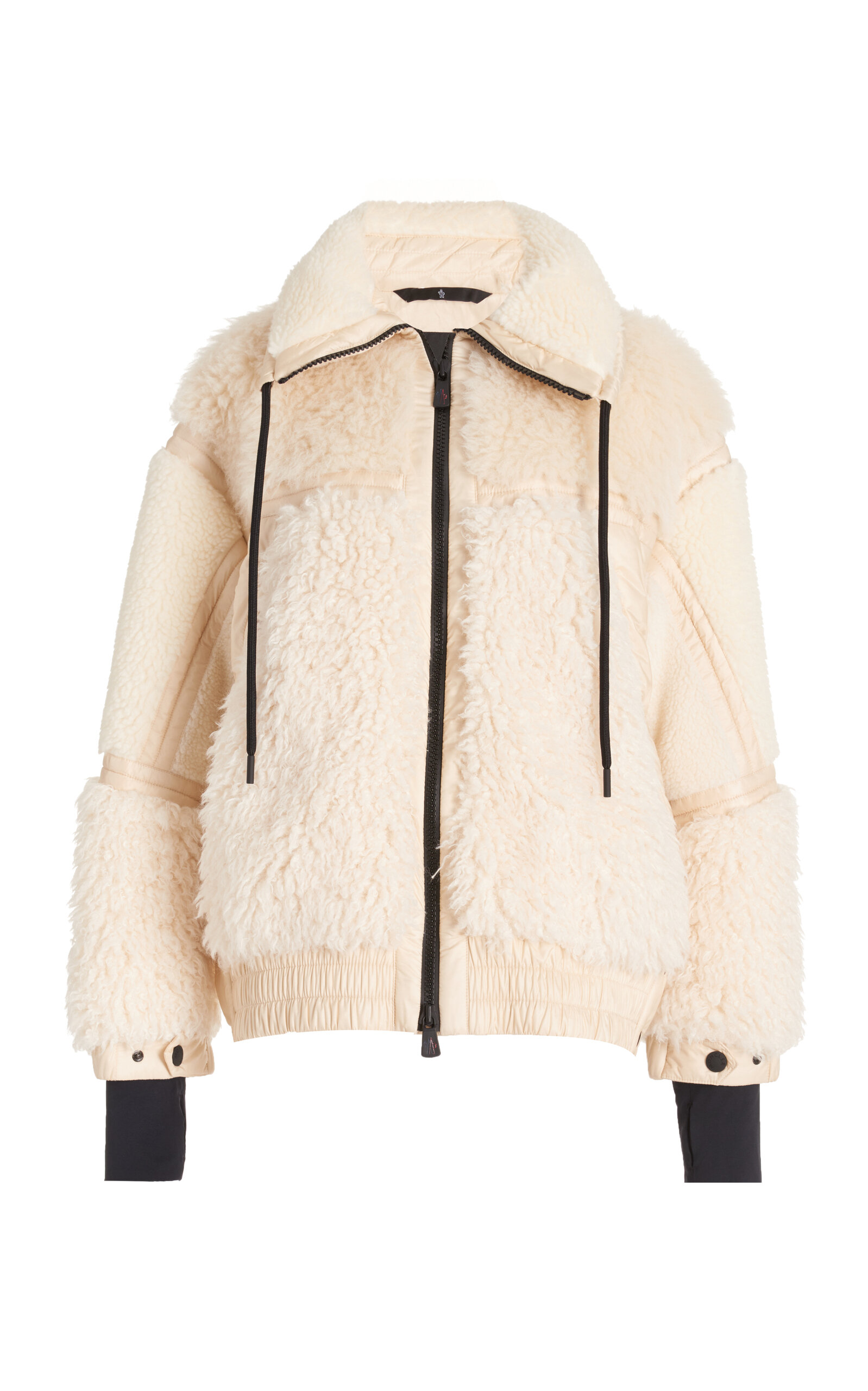 Moncler Yvoire Faux-Shearling Bomber Jacket - White | Editorialist