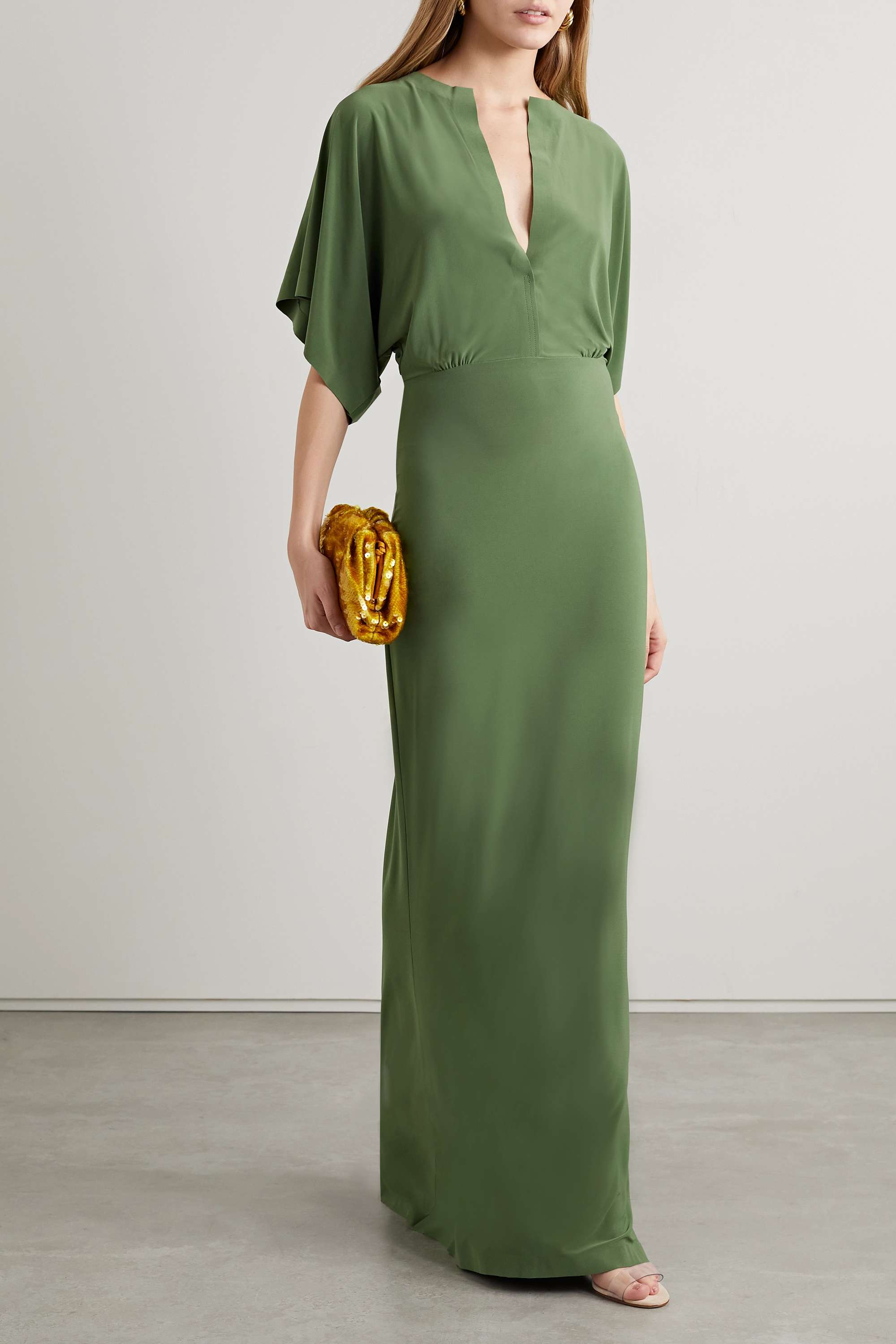 Norma Kamali Obie Stretch-Jersey Maxi Dress - Leaf Green | Editorialist Norma Kamali Obie Stretch-Jersey Maxi Dress - Leaf Green | Editorialist
