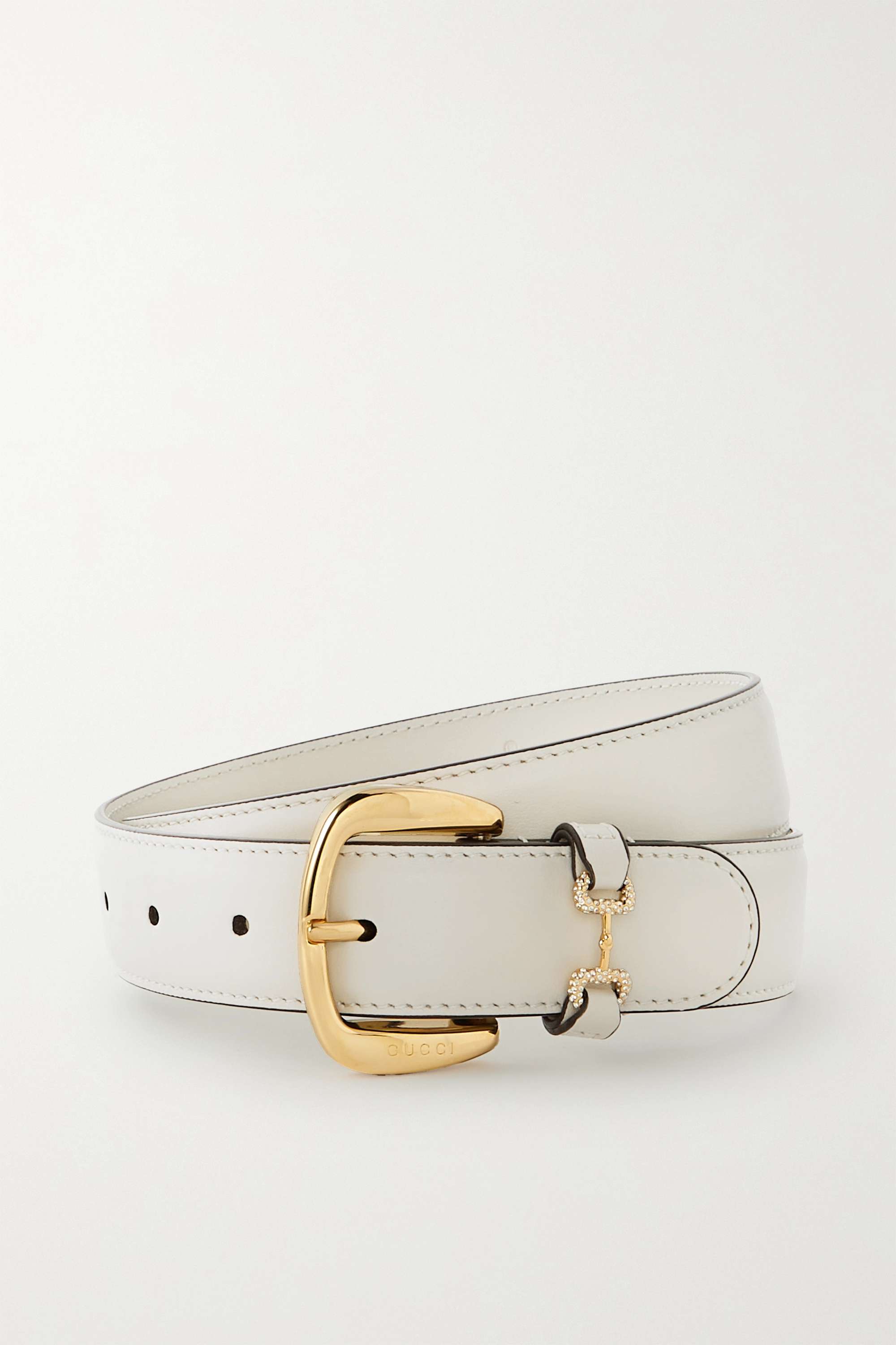 Gucci Slim Belt White Leather Gold Buckle Women’s Size 110 Gucci Belt Interlocking G Leather White Size 41 main image 4