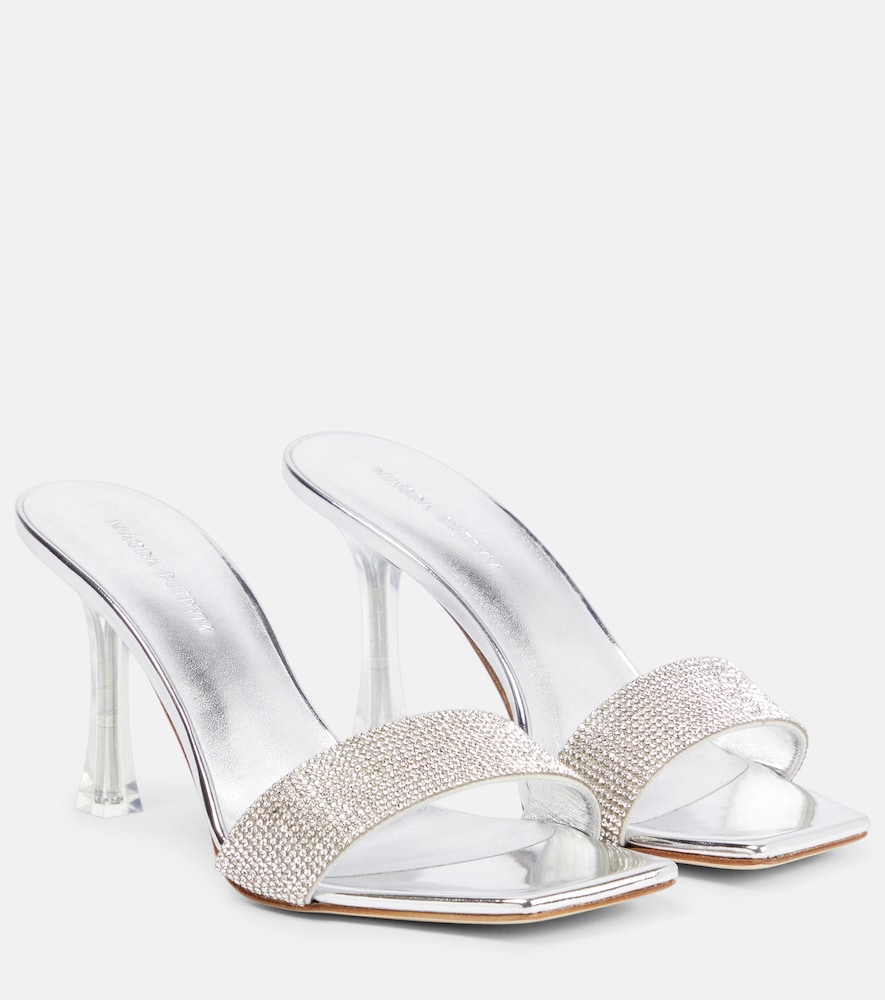 MAGDA BUTRYM Magda Butrym Embellished Leather-Trimmed PVC Mules