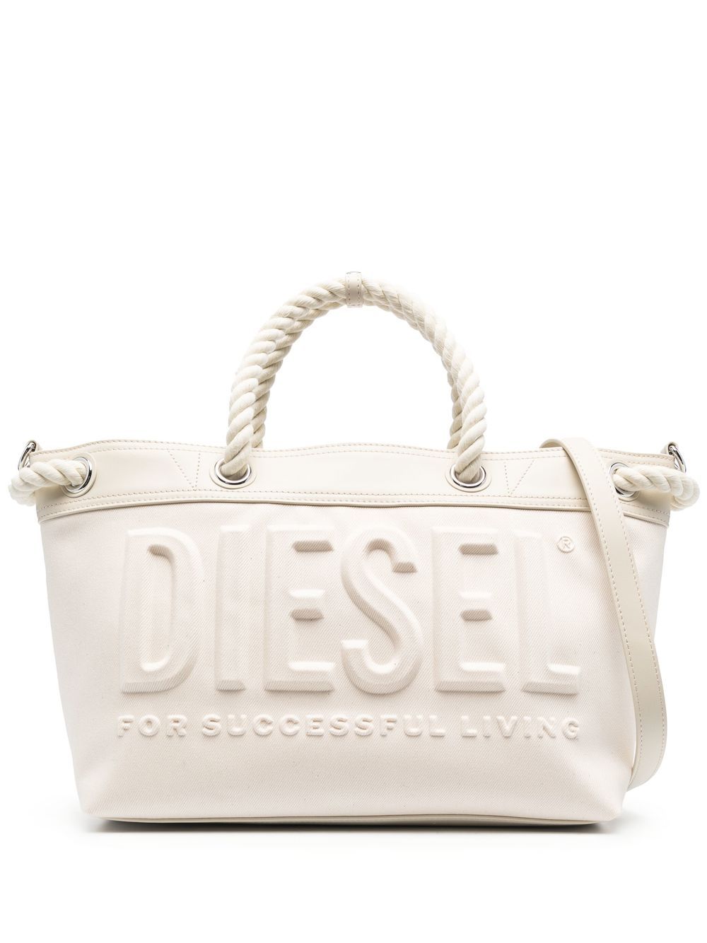 Diesel Rope Logo-Embossed Tote Bag - Neutrals | Editorialist