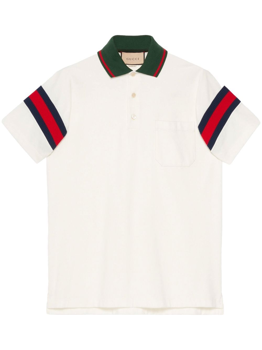 Gucci Web-Tripe Jerey Polo Hirt - White | Editorialist