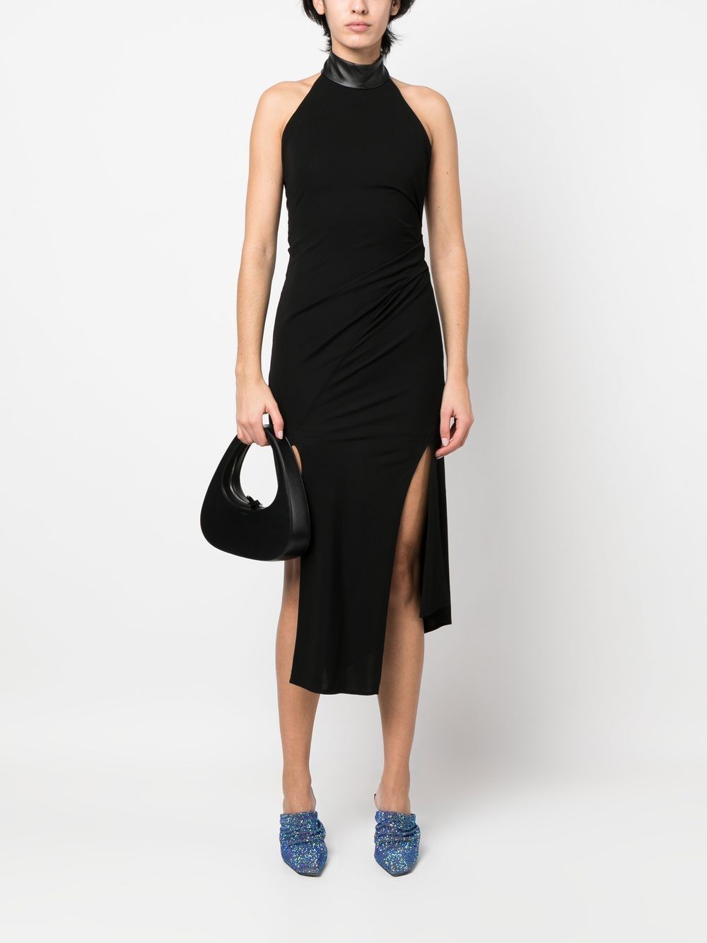 HELMUT LANG Halterneck Asymmetric Midi Dress