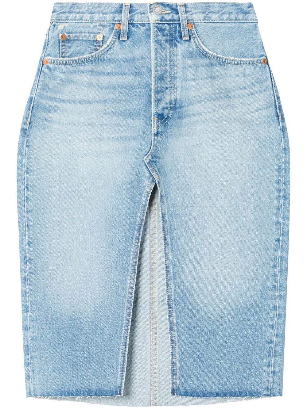 RE/DONE RE/DONE Organic Cotton Denim Midi Skirt