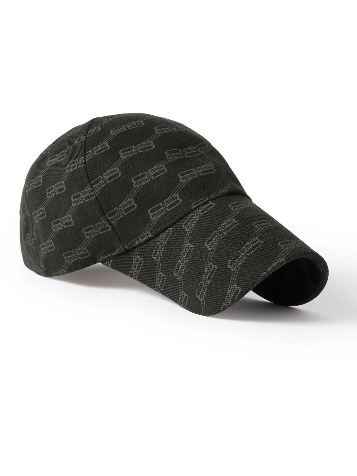 Balenciaga Monogrammed Cotton-Canvas Baseball Cap In Black - 30