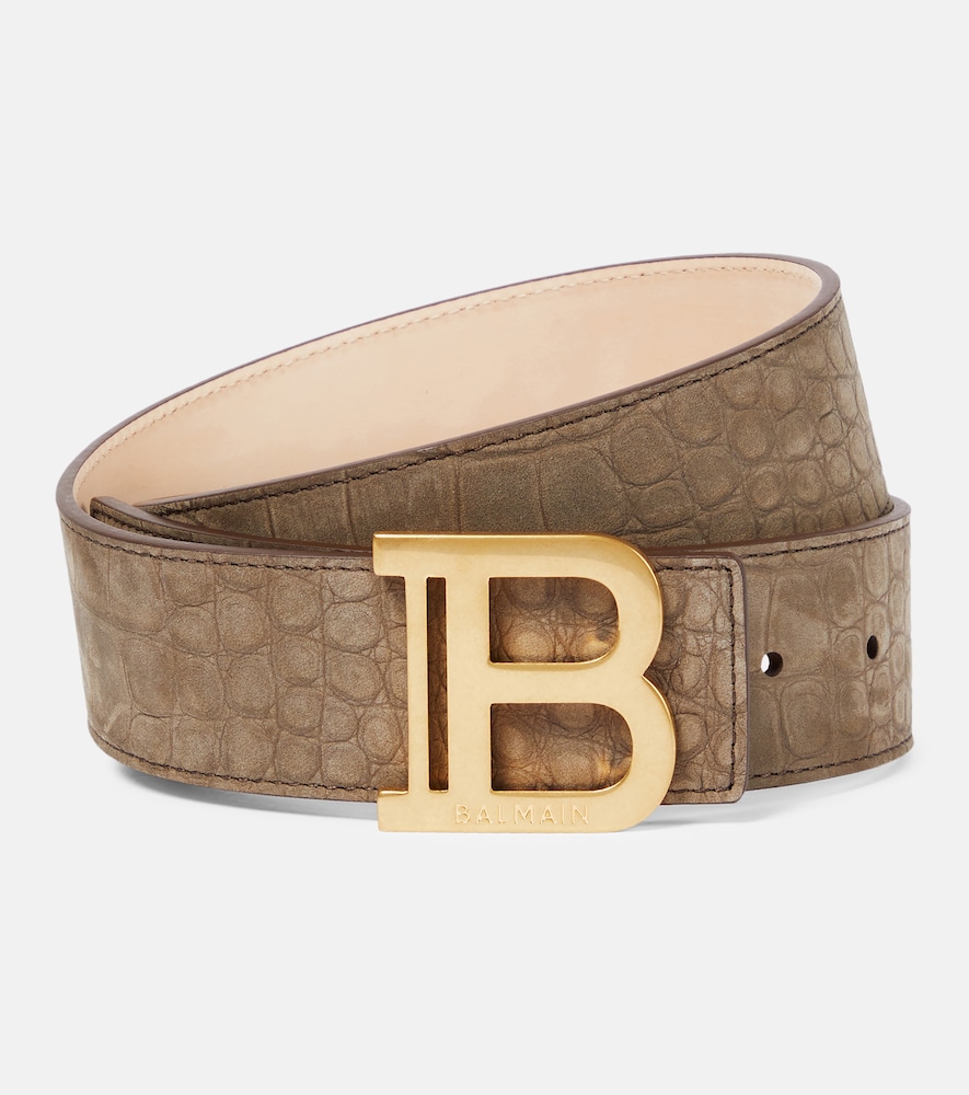Balmain Crocodile Embossed Leather Belt In Beige XS X-Small 70(28”) Leather Waist Belt Size XS Belts for Women for sale | eBay main image 4