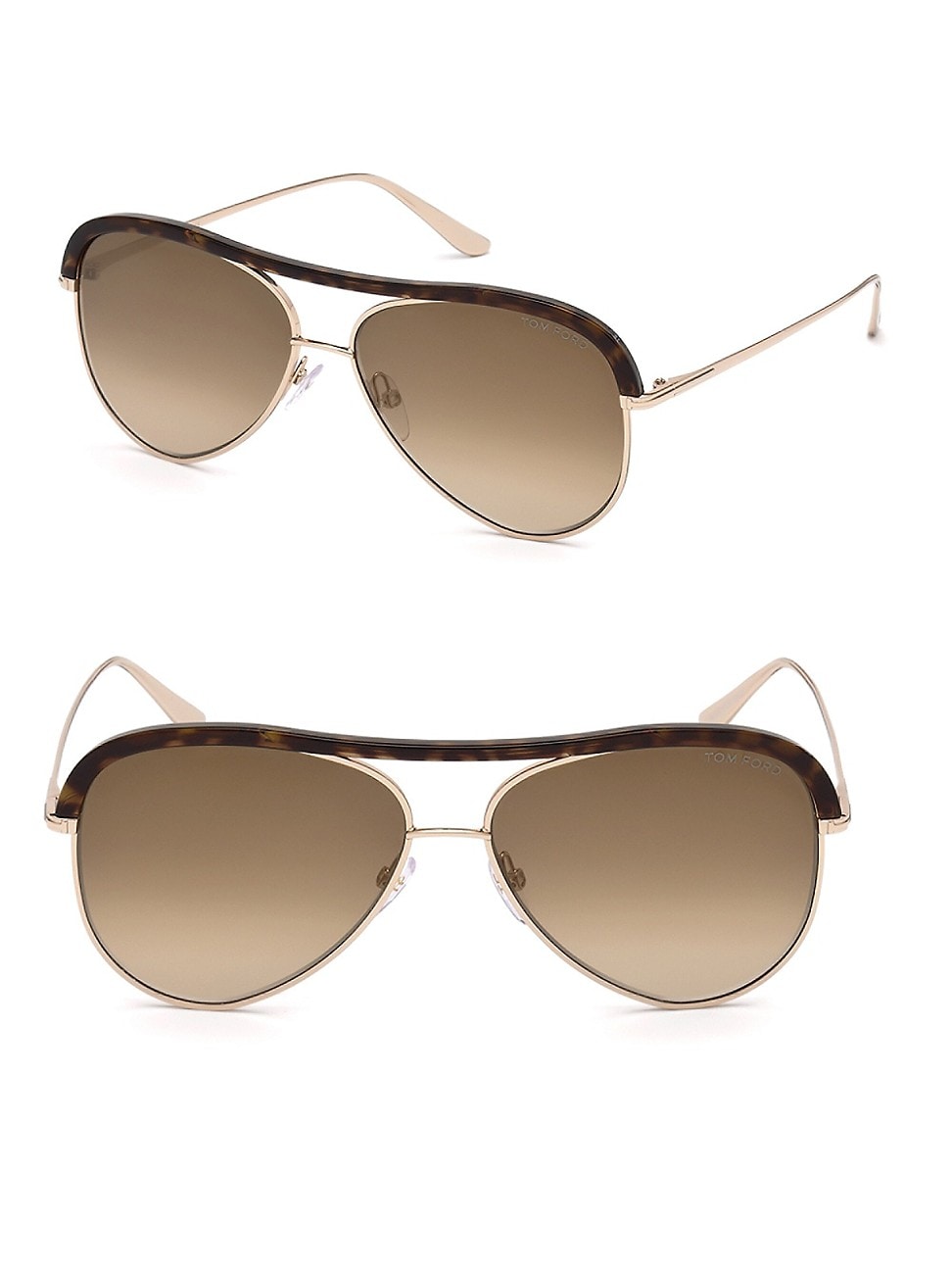 Tom Ford Sabine 60mm Aviator Sunglasses In Gold - 30% Off  display picture 2