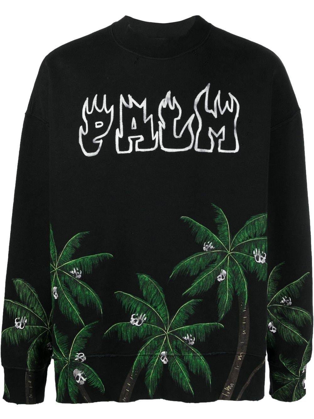 トップス PALM ANGELS Graphic Prined Crewneck L Palm Angels Logo-Print Sweatshirt In Black - 24% Off | Editorialist