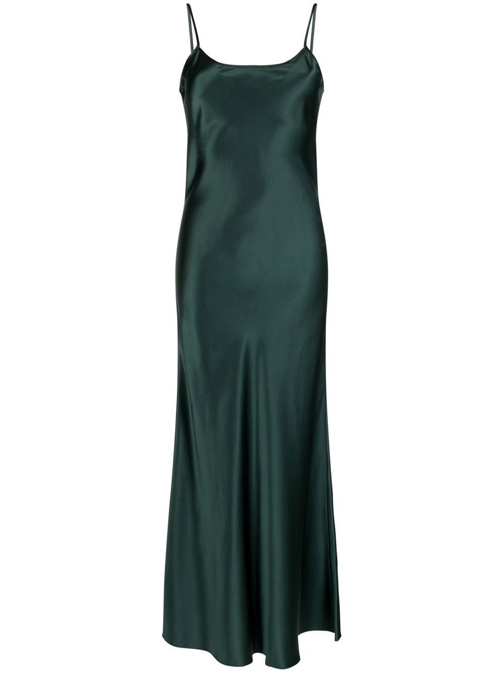 Voz Liquid Silk Slip Dress - Green | Editorialist