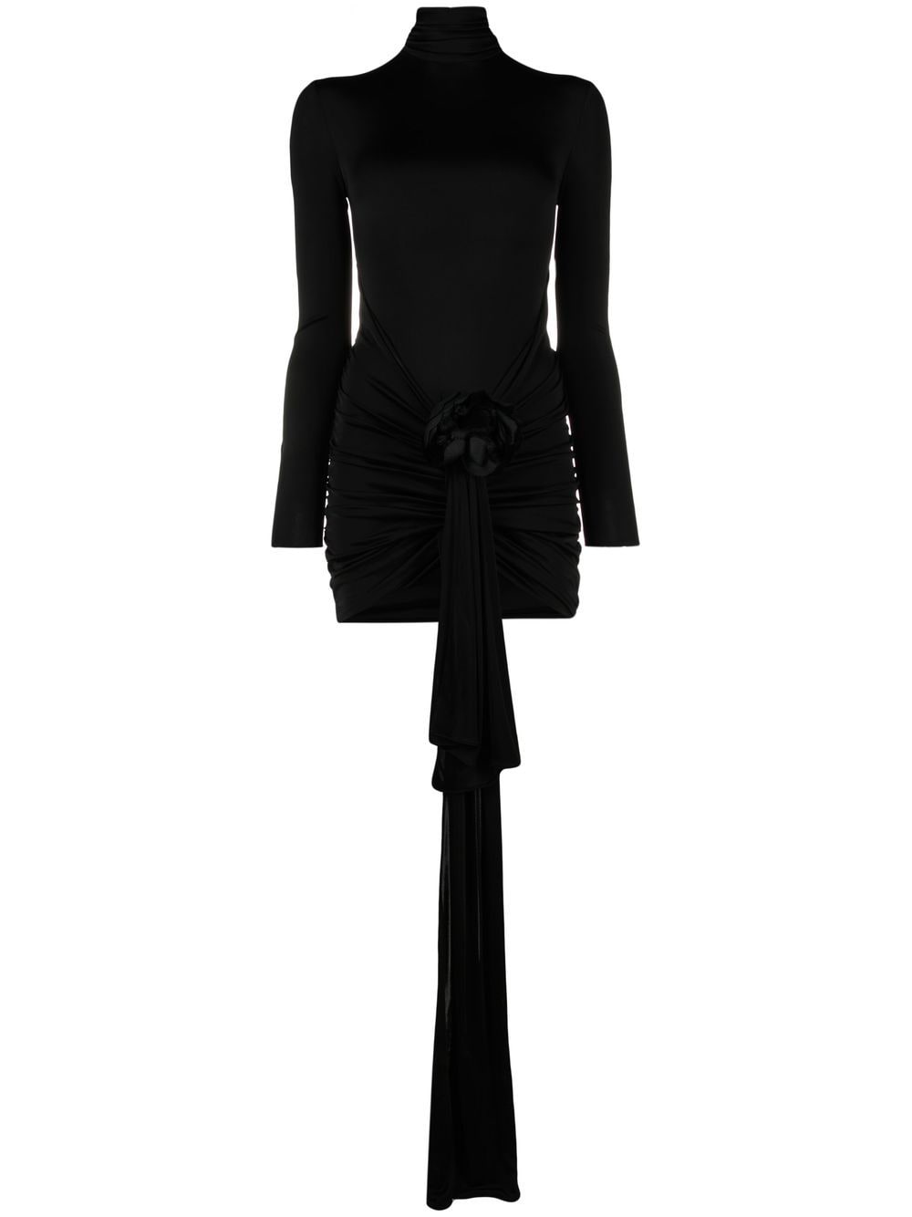 SAINT LAURENT Saint Laurent rose-appliqué minidress
